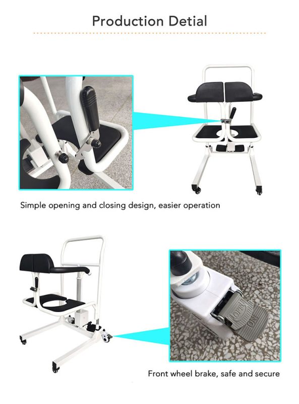 Medical portable electric easy hydraulic move wheel toilet equipment ...